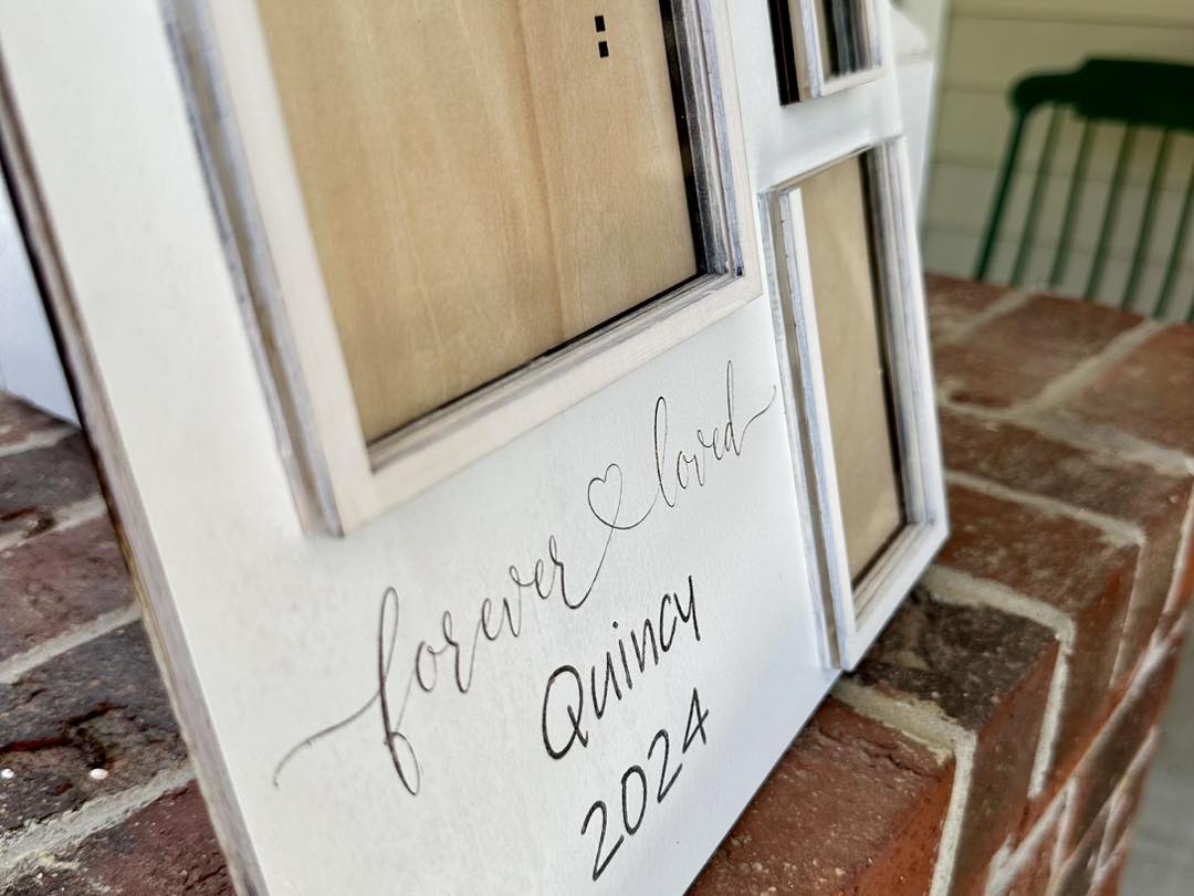 CUSTOM Pet Memorial Photo/Hair Frame – Rustic Chic Color